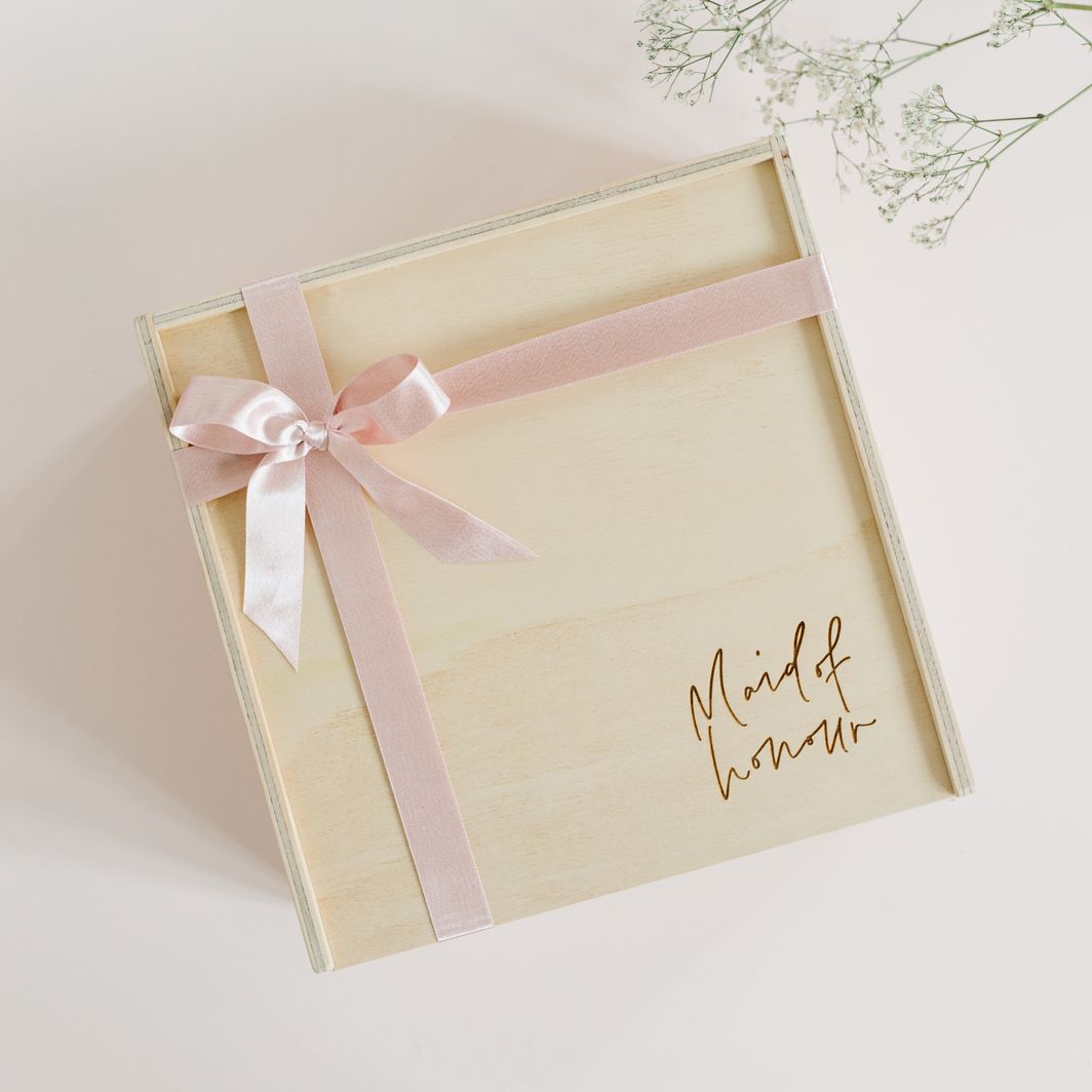 Personalised Engraved Timber Hampers | Bridesmaid Boxes