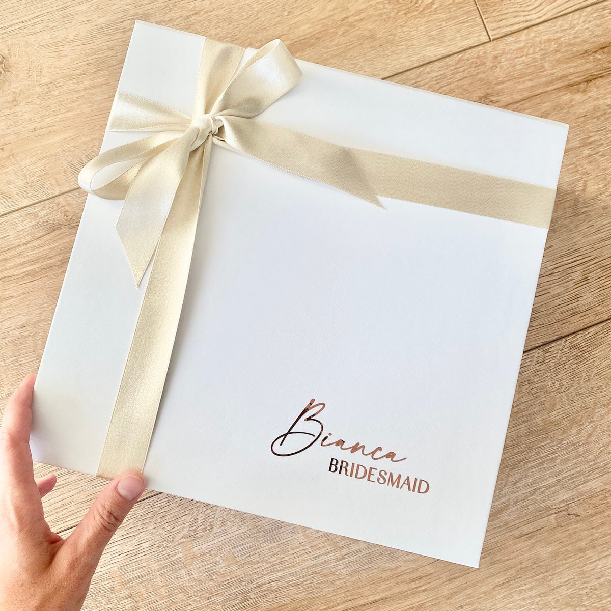 White Personalised Hamper Box | Bridesmaid Boxes